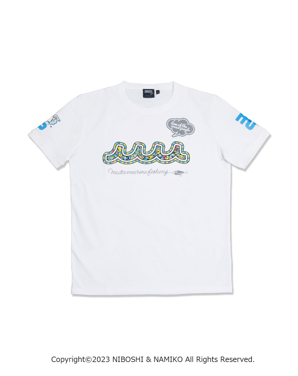 [EVENT / WEB 限定]NAMIKO (NIBOSHI&) × muta MARINE Fishing Tシャツ (アオリイカ) – muta Online Store