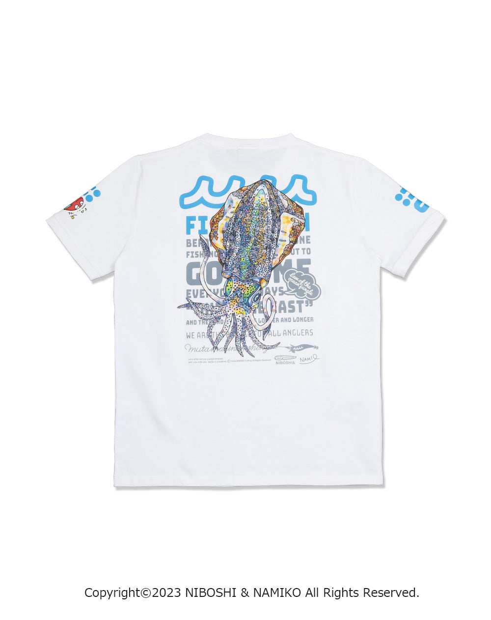 [EVENT / WEB 限定]NAMIKO (NIBOSHI&) × muta MARINE Fishing Tシャツ (アオリイカ) – muta Online Store